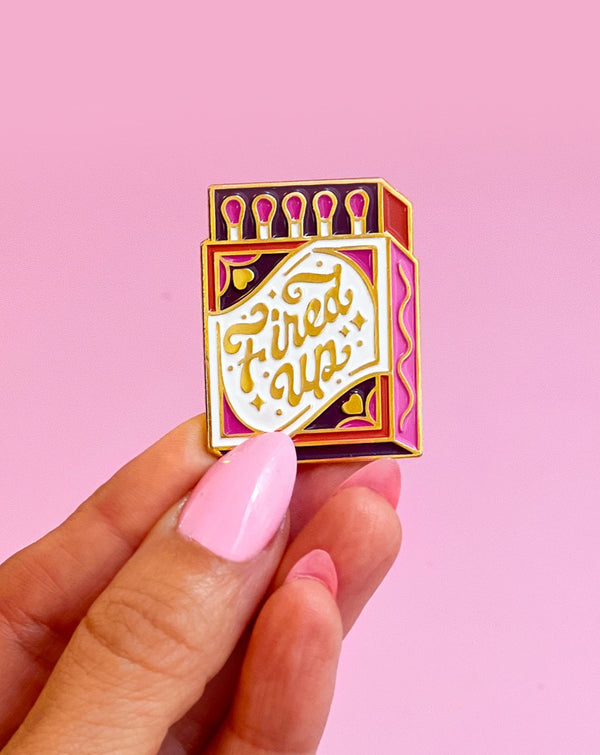 Fired Up | Miniature Matchbox Enamel Pin – Shop The Inking Rose